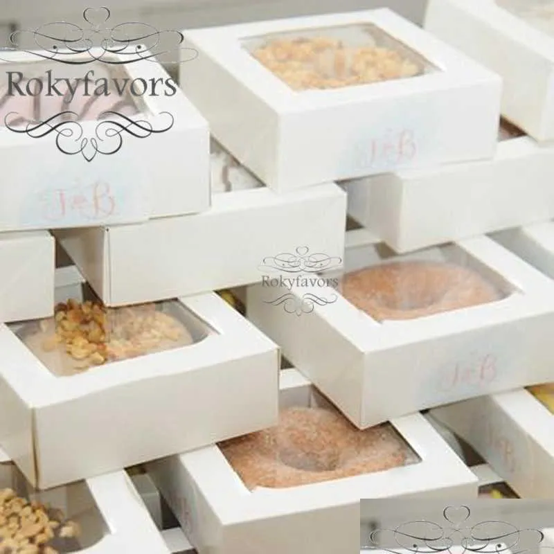 DHgate.com:Clear PVC Window Gift Boxes - 50Pcs Donut Boxes for Wedding ...