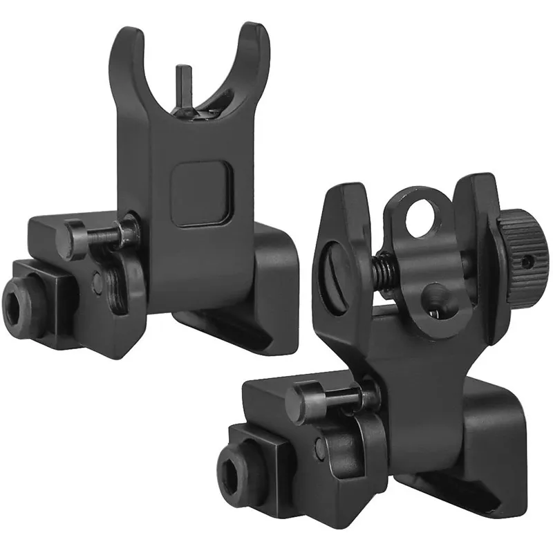 Foldable Fiber Optics Iron Sights Flip Up Metal Front And Rear Sight ...