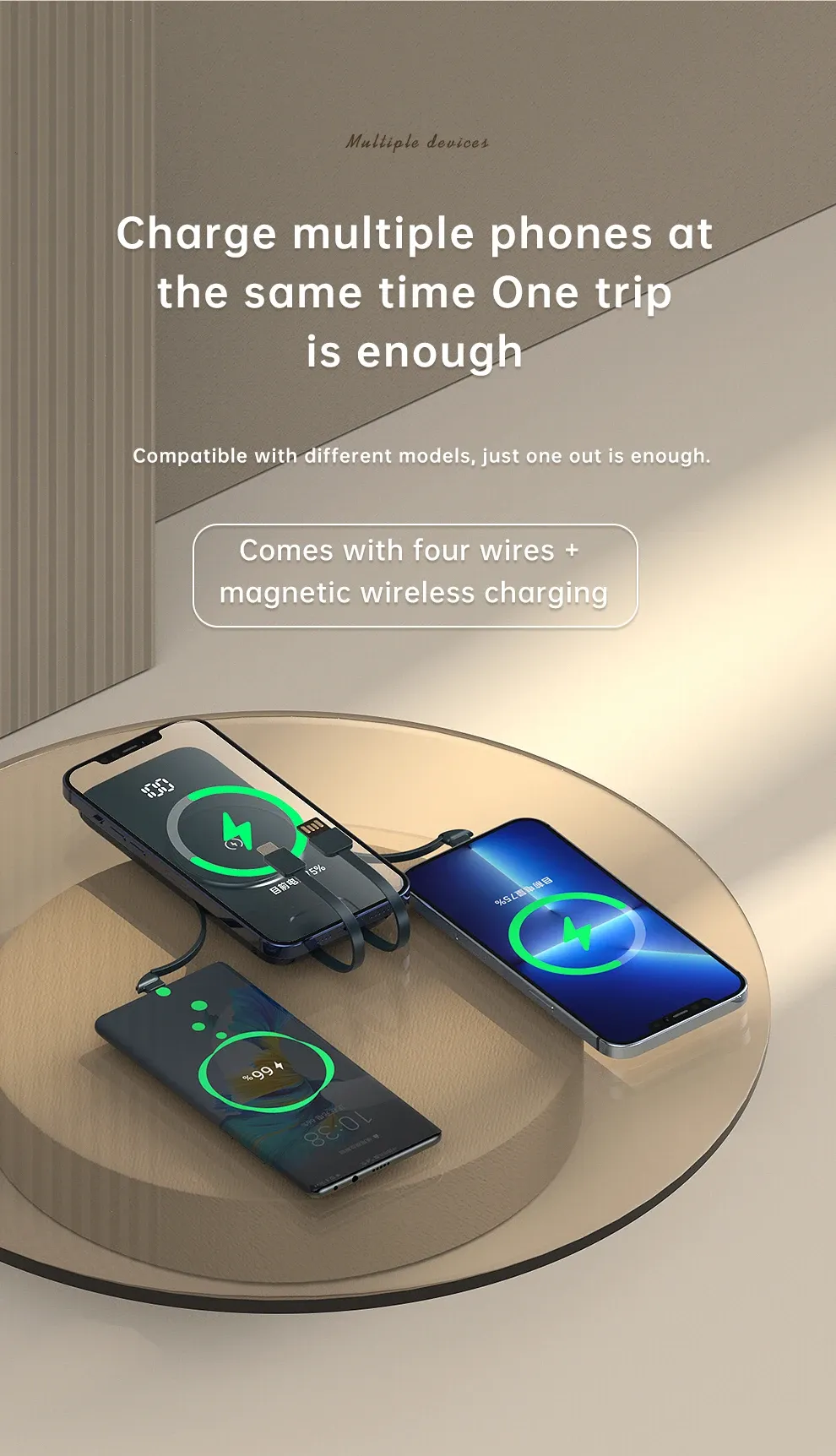 Magnetic Power Banks 20000mAh PD 20W Fast Charging Portable External ...