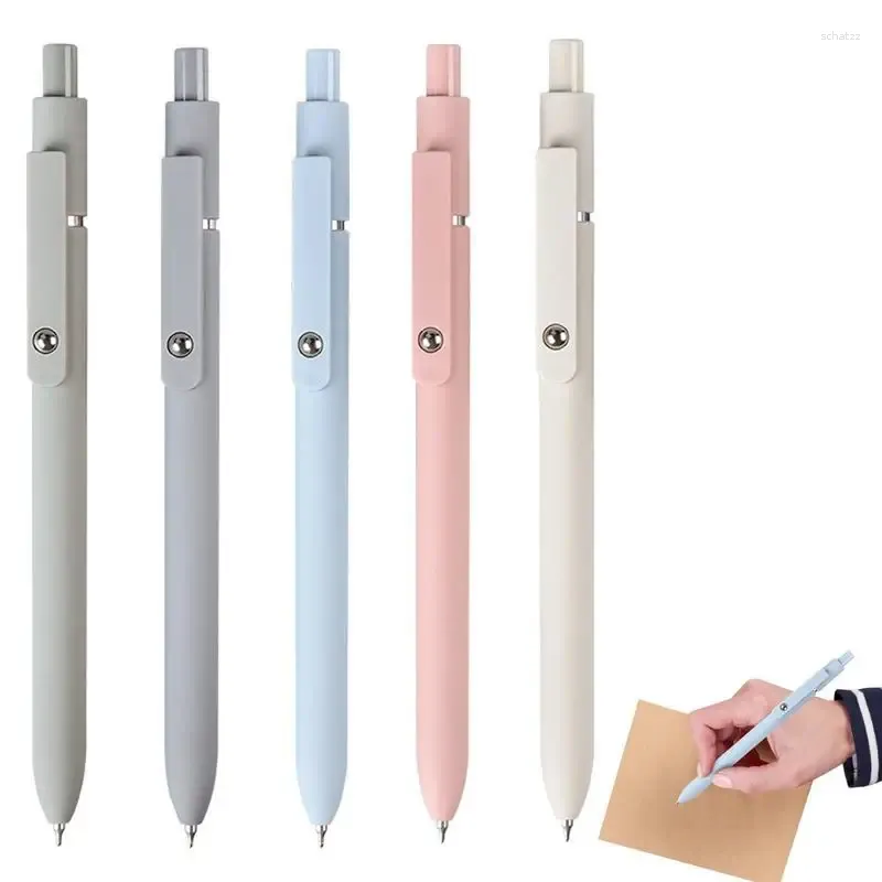 Smooth Writing Pens: 5-Piece Retractable 0.5mm Fine Point Needle Tip ...