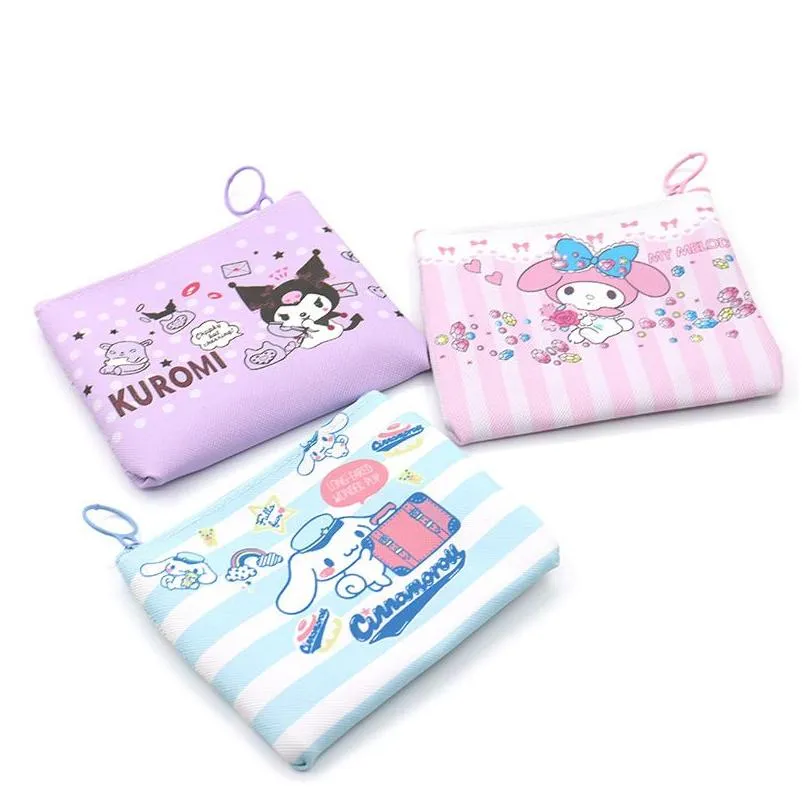 Cute Kuromi Cinnamoroll Typo Coin Purse For Baby Girls Large Capactiy ...