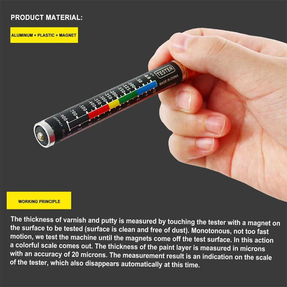 Auto Paint Thickness Gauge Handheld Paint Depth Meter With Magnetic Tip ...