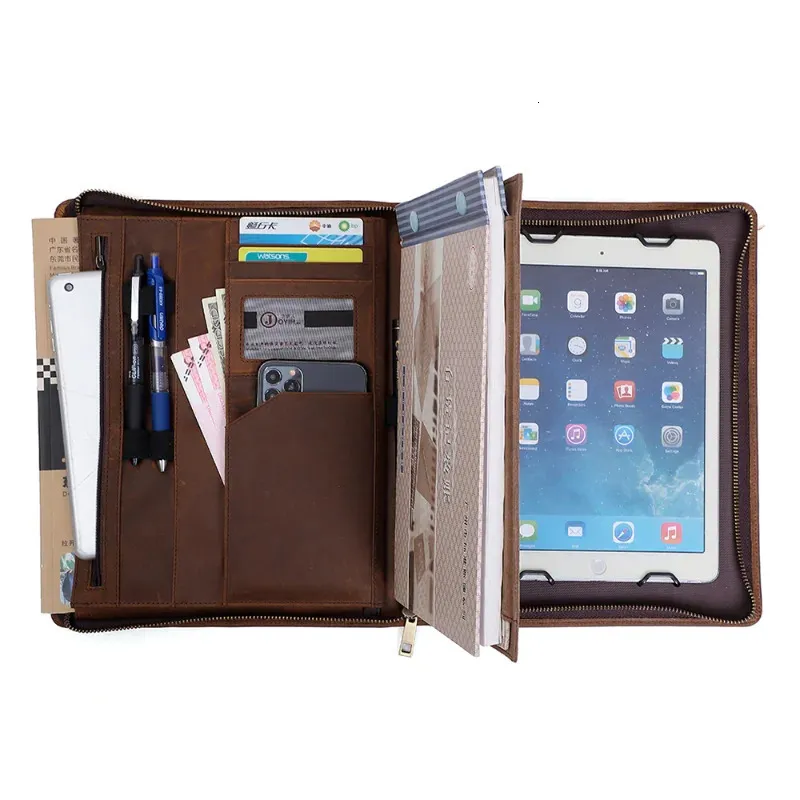 DHgate.com:Vintage Genuine Leather iPad Clutch Protective Case with Pen ...