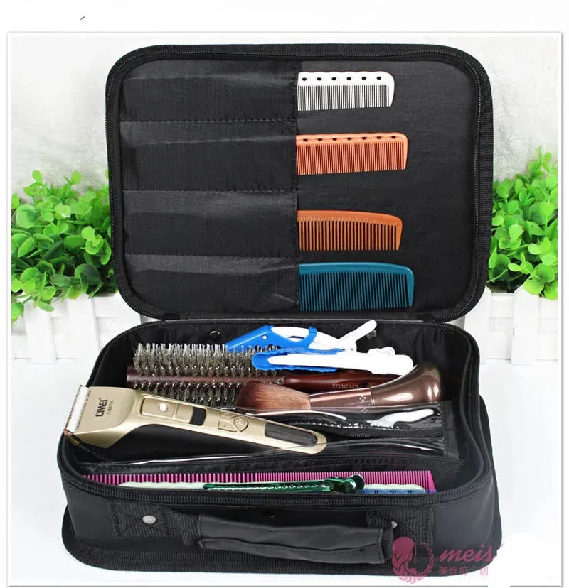 Professional Hair Stylist Tool Bag - Salon Scissor Organizer, Durable Nylon/PU Leather ...