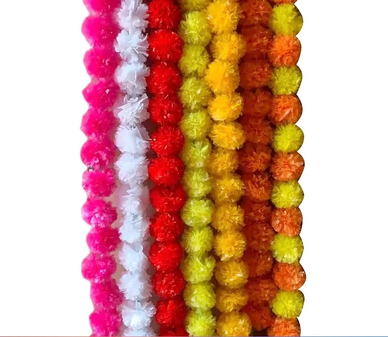 Festivals Decorative Flowers 1.5 Meters Marigold Garland Artificial ...