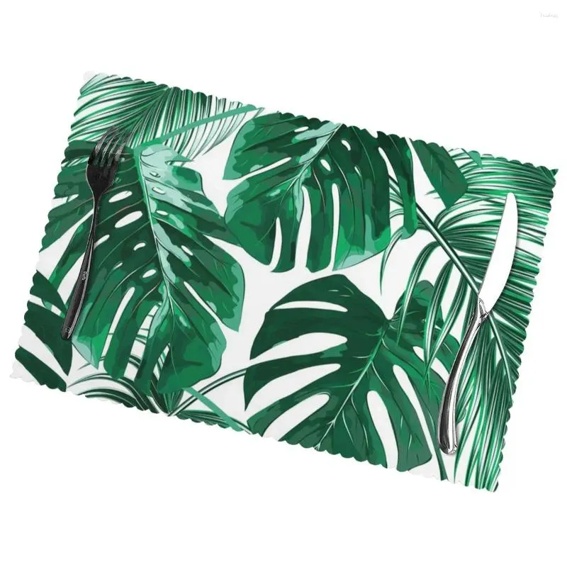 DHgate.com:Green Leaf Table Mats Set of 6 - Non-Slip, Heat Resistant ...