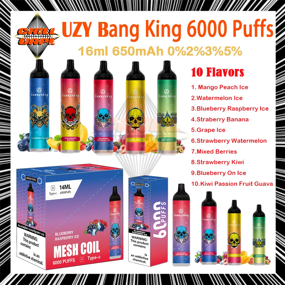 Sigarette Elettroniche Usa E Getta UZY Bang King 6000 Originali 0,8ohm ...