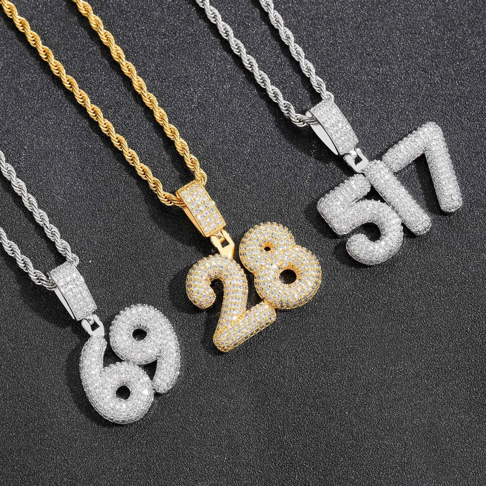 Hip Hop Charm DIY Gold Bubble Number Pendants 0 9 ... From Powerfuls ...