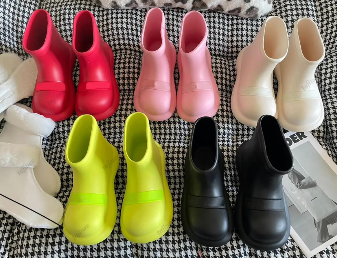 Designer Women Waterproof Winter Rain Boots Wear Resistant Rubber Shoes ...