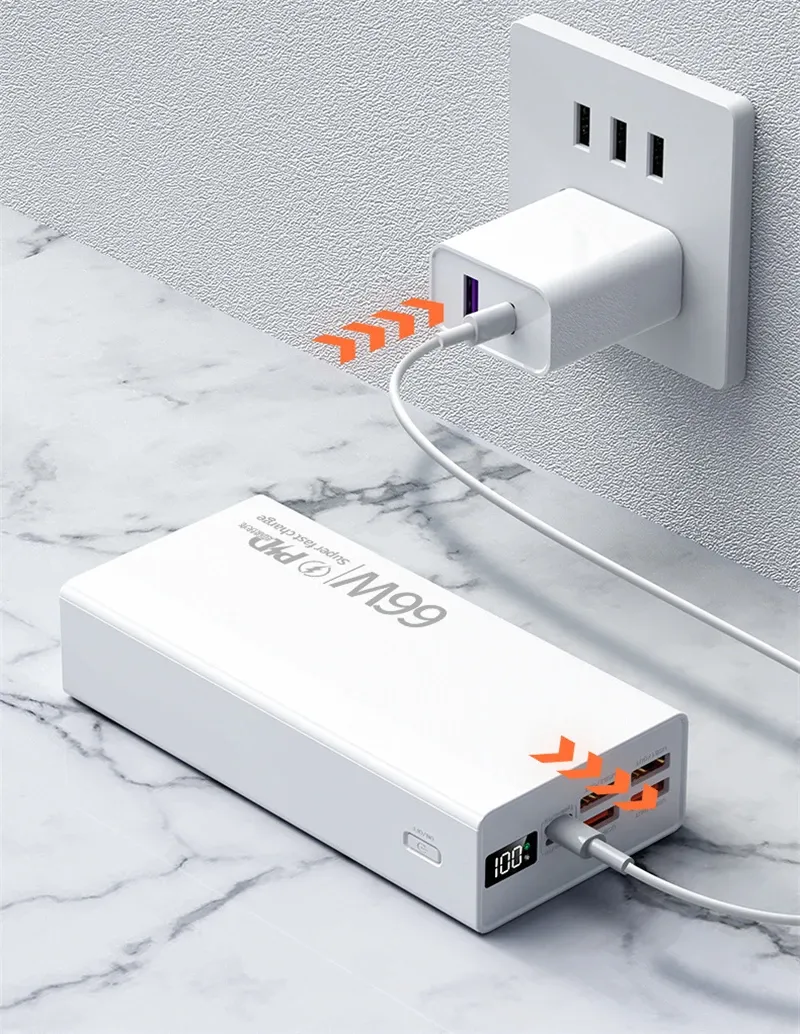 30000mAh Portable Power Bank 66W Fast Charging External Battery for ...