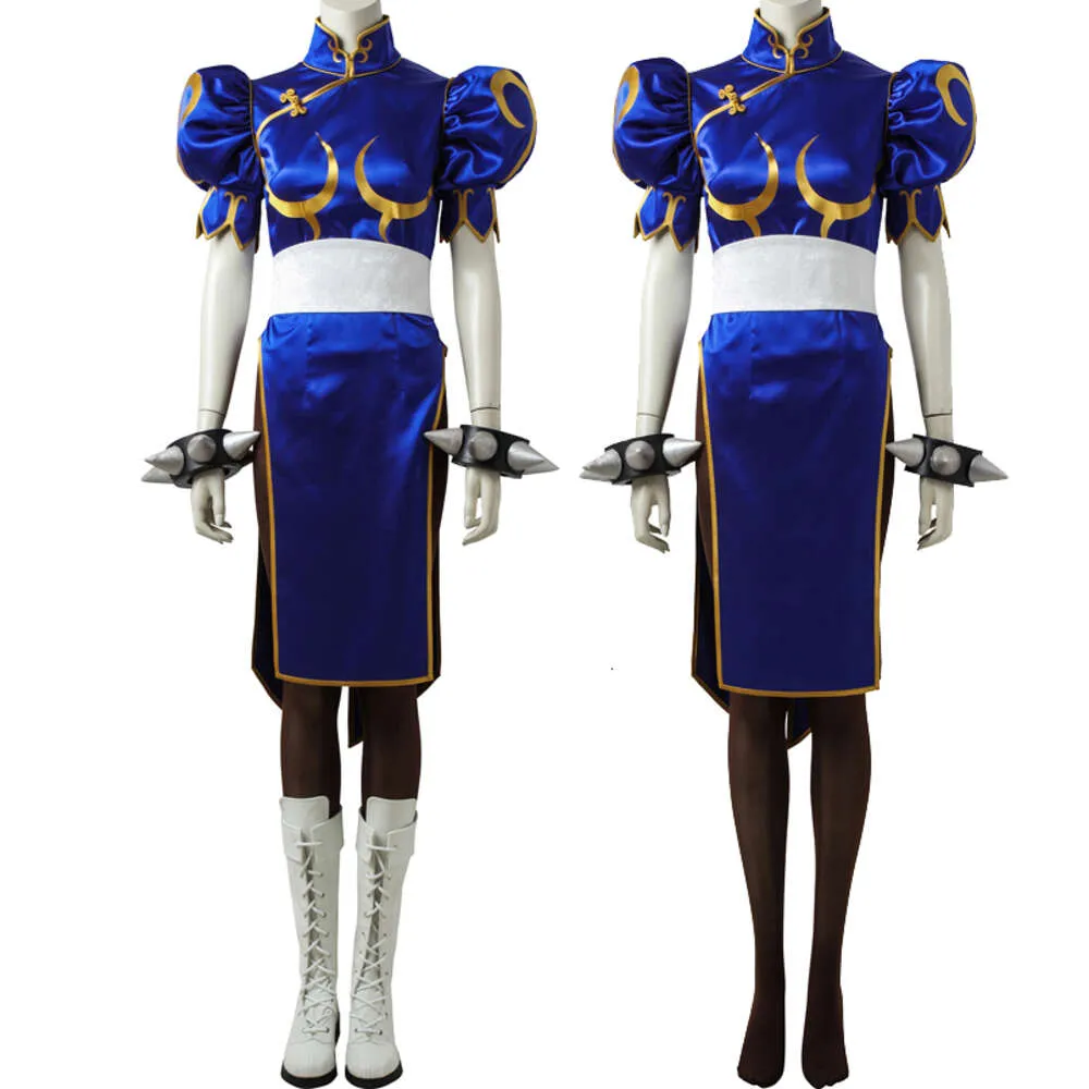 Chun Li Cosplay Costume - Women's FIGHTER V Outfit, Blue Fighting Dress ...