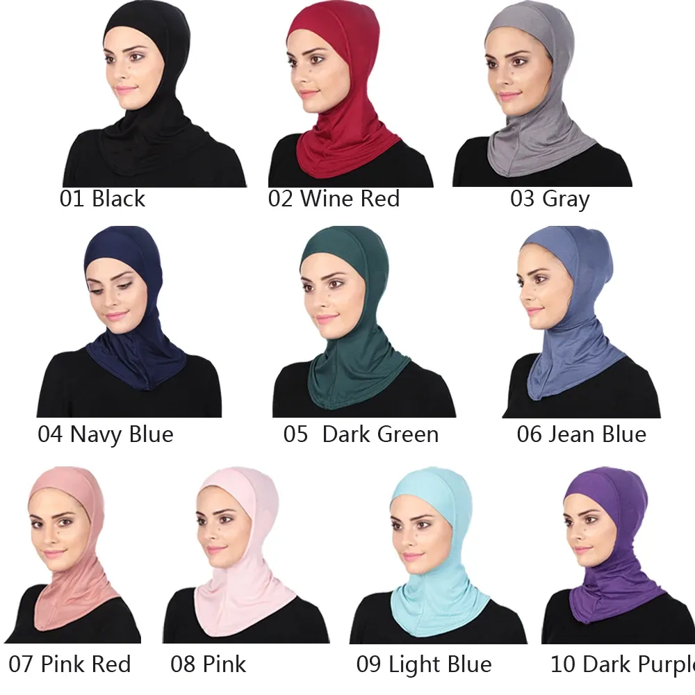 Hijab Underscarf Neck Cover: Stretchable Inner Cap Turban For Muslim ...