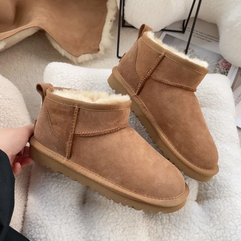 Designer Australian Snow Boots With Fur Slides, Mini Tazz Suede ...