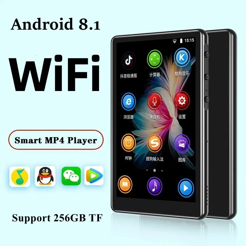 MP3 MP4 Odtwarzacze Wi Fi Bluetooth Android MP4 Odtwarzacz 16 GB IPS 50 Cali Ekran Dotykowy HiFi ...