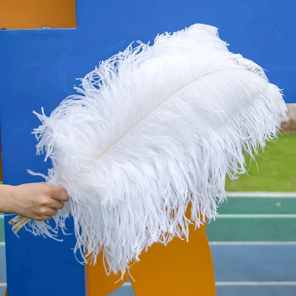 White Ostrich Feather Wedding Centerpiece Vases 15x60CM Decoration For ...