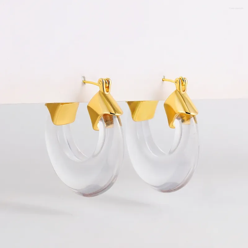 Trendy Chunky Hoop Earrings - Acrylic Resin Statement Circle Earrings ...