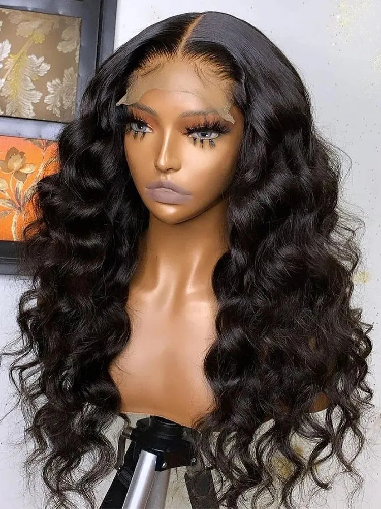 Human Hair Chignon Lace Frontal Wig For Women, 200 Density, Loose Deep ...