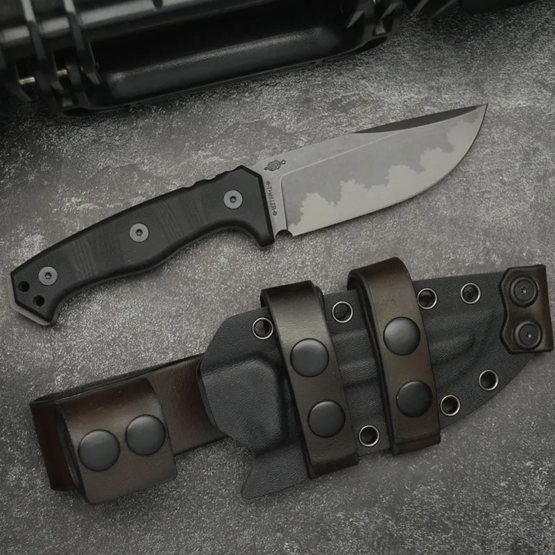 Mini Fixed Blade Knife - A8 Steel, Titanium Plated - Compact Survival ...