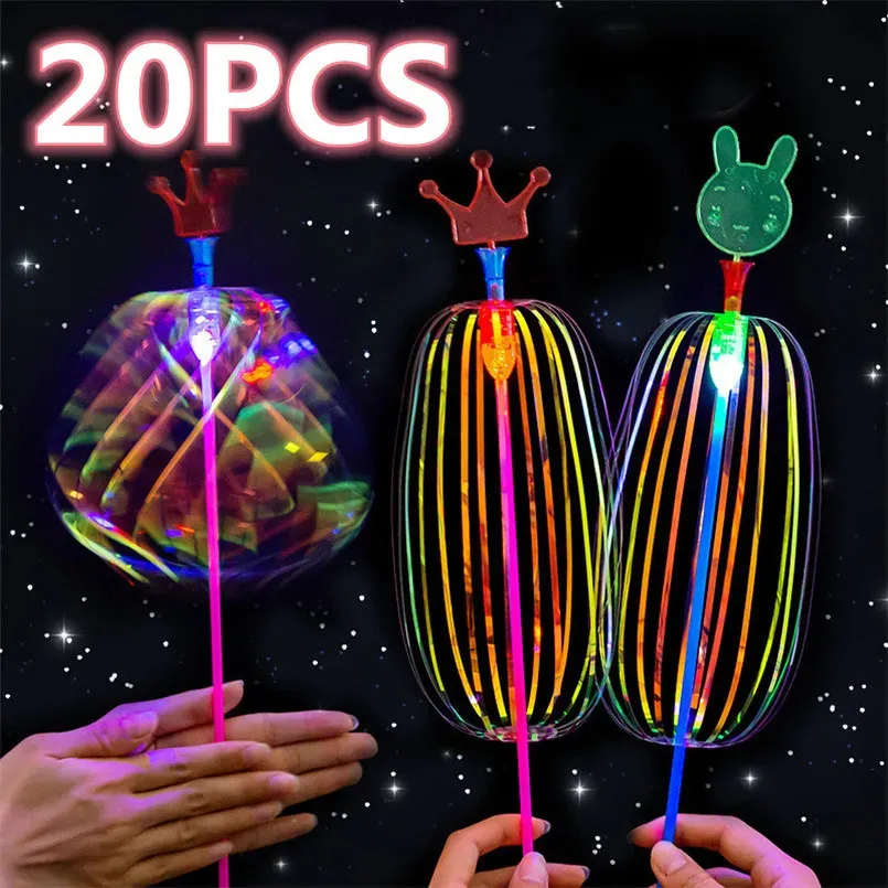 DHgate.com:20Pcs Rainbow Magic Stick Wand LED Bubble Flower Colorful ...