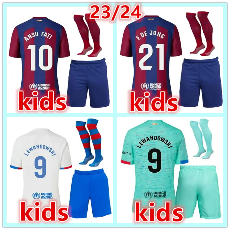 2023 2024 Barcelona Youth Soccer Kits Kids Football Kits Socks 23 24 ...