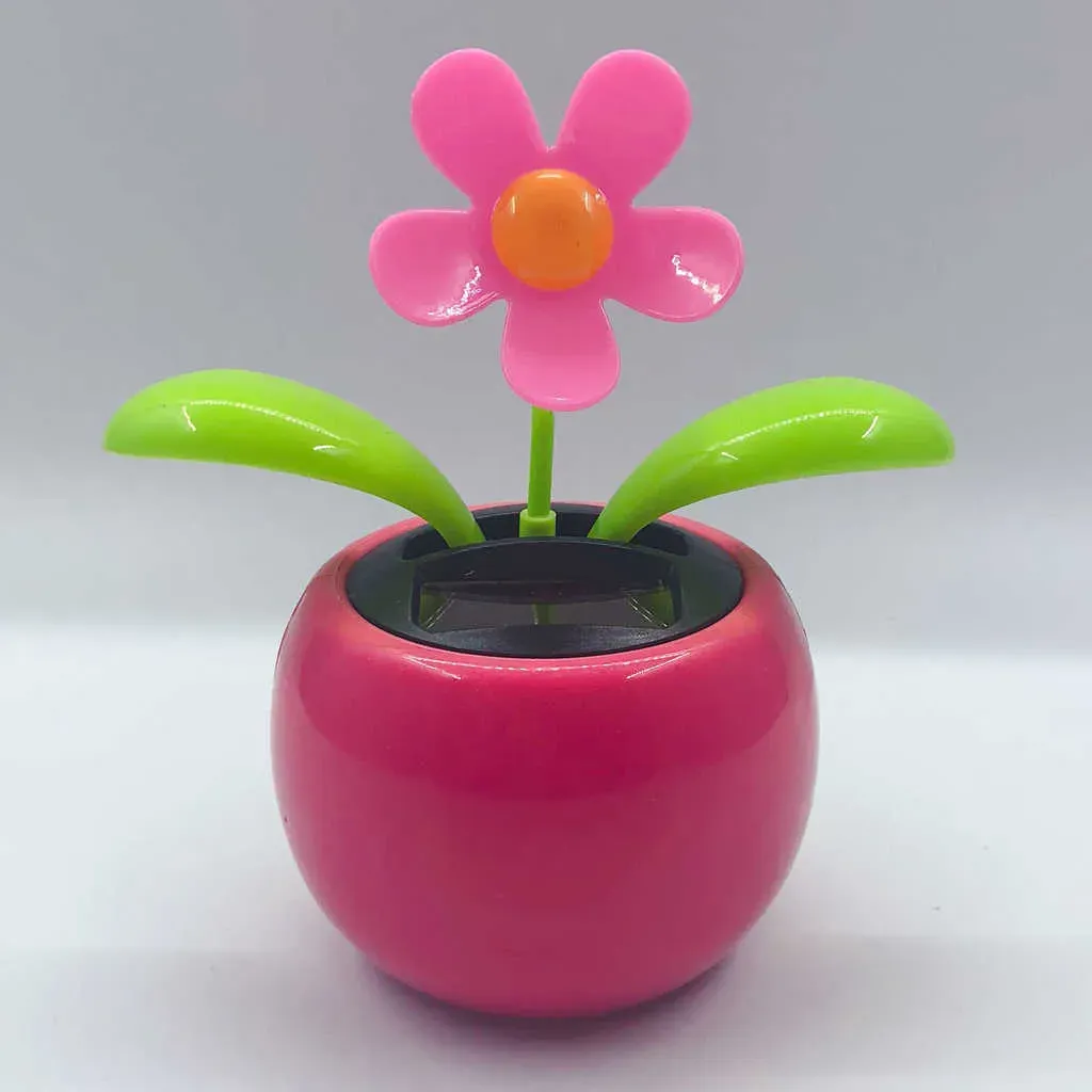 Pink Solar Dancing Flower Doll Toy Car For Home Garden Decor And Kids ...