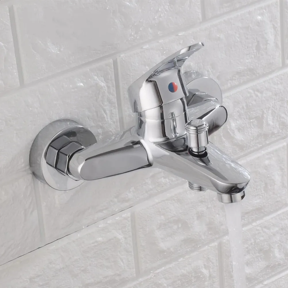 DHgate.com:Wall Mounted Zinc Alloy Bathroom Shower Heads Bathtub Faucets Dual Spout Mixer Tap ...