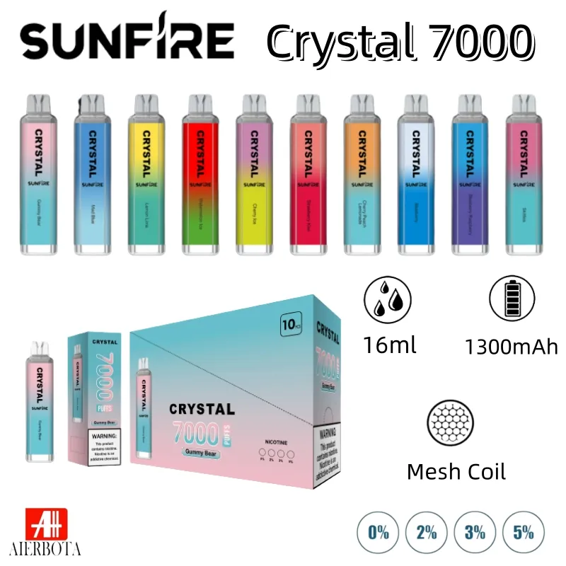 Sunfire Bar Large Puffs 7000 E Cigarette Disposable Vape Puff 7k