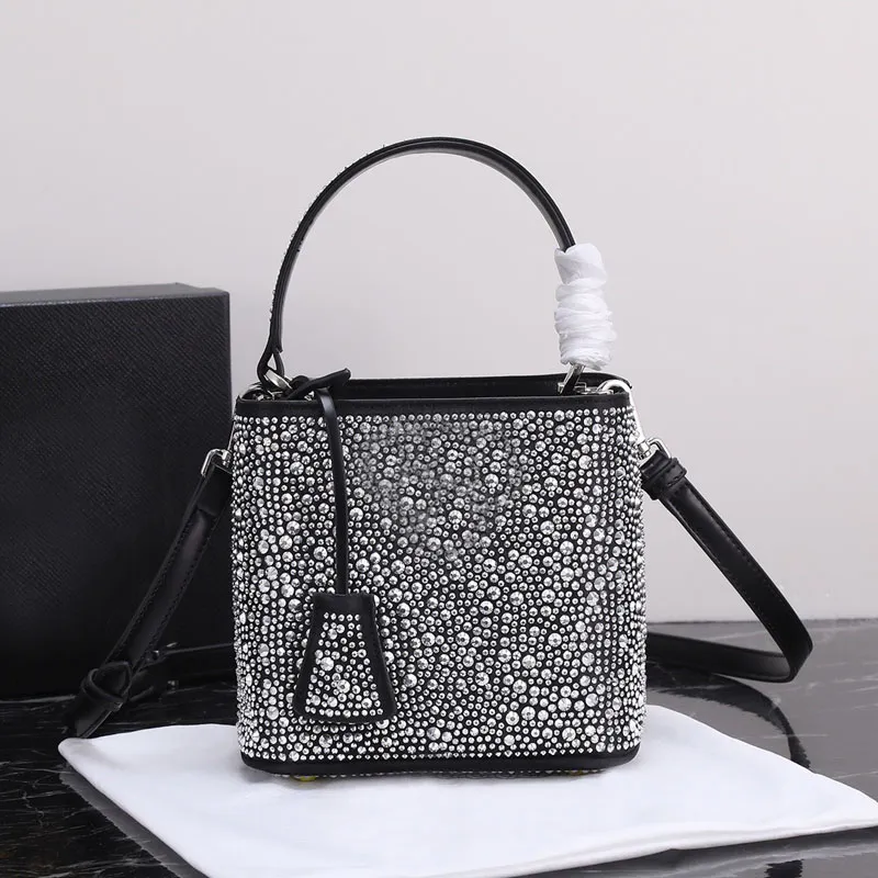 Bling Crystal Hobo Bucket Bag: Nylon Crossbody, Vintage Tote Handbag ...