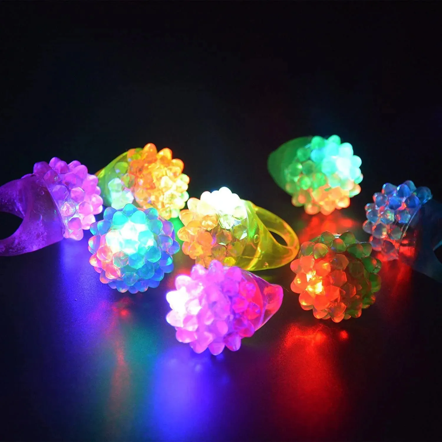 Glowing Rings: LED Light Up Rings, Bulk Pack Of Fun Party Favors Light ...