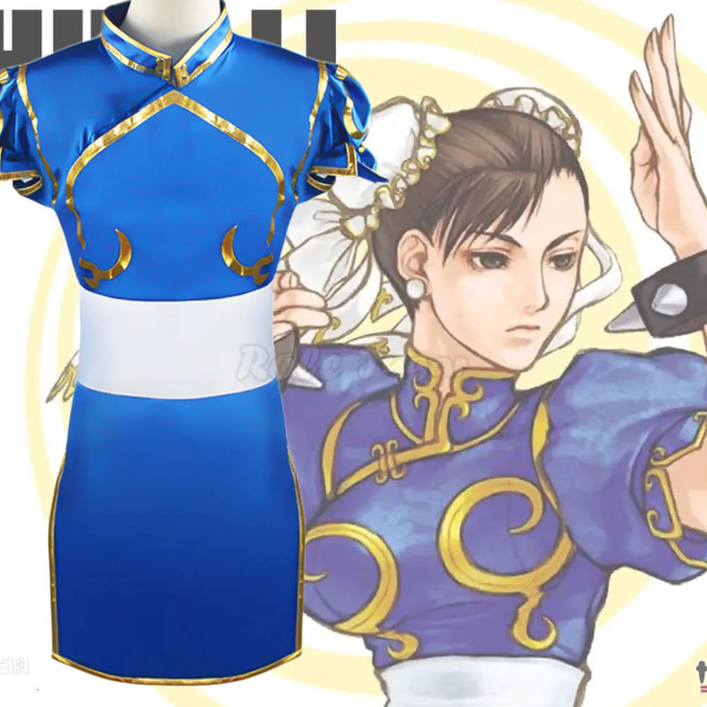 Blue 1960s Cheongsam Outfit For Teens And Girls Street Fighter Chun Li ...