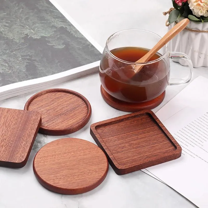 Wooden Coasters Set - Heat Resistant Drink Mats, Stylish Table Mats for ...