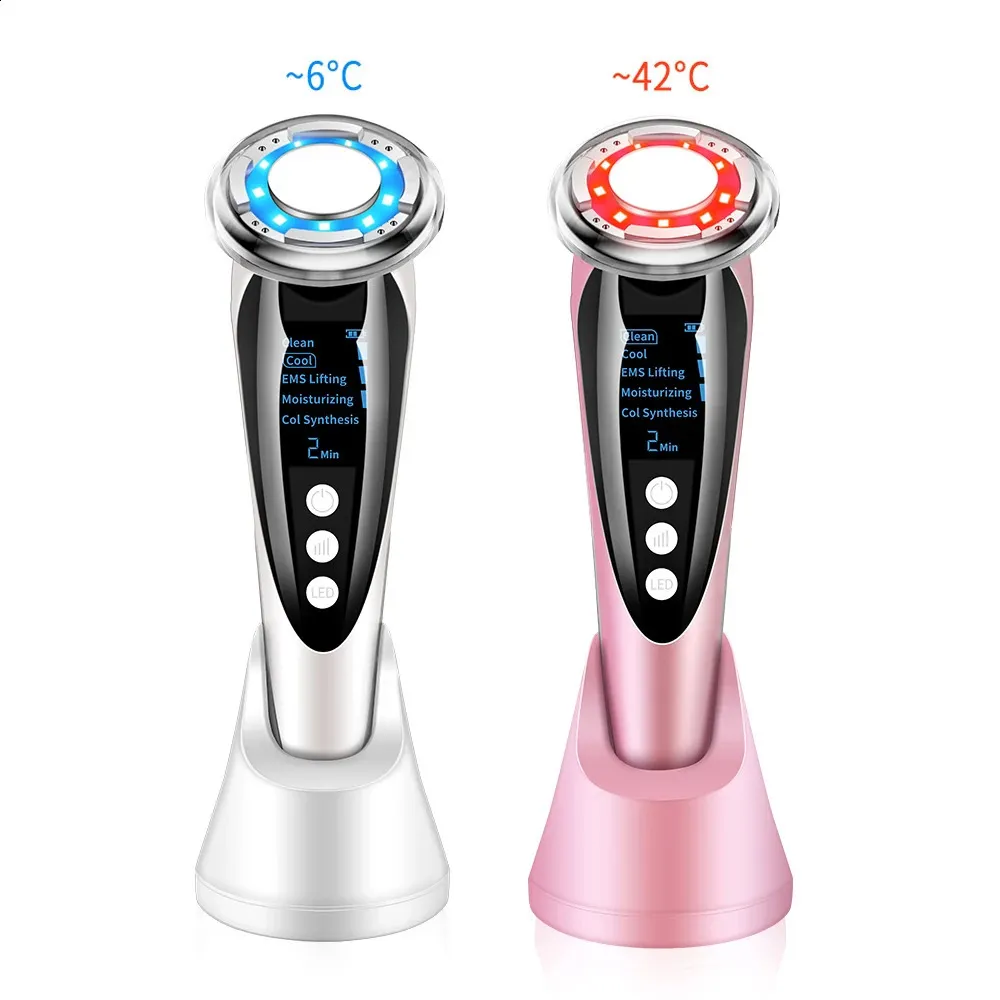 Electric Face Massager With LED Photon Therapy EMS Microcurrent Facial ...