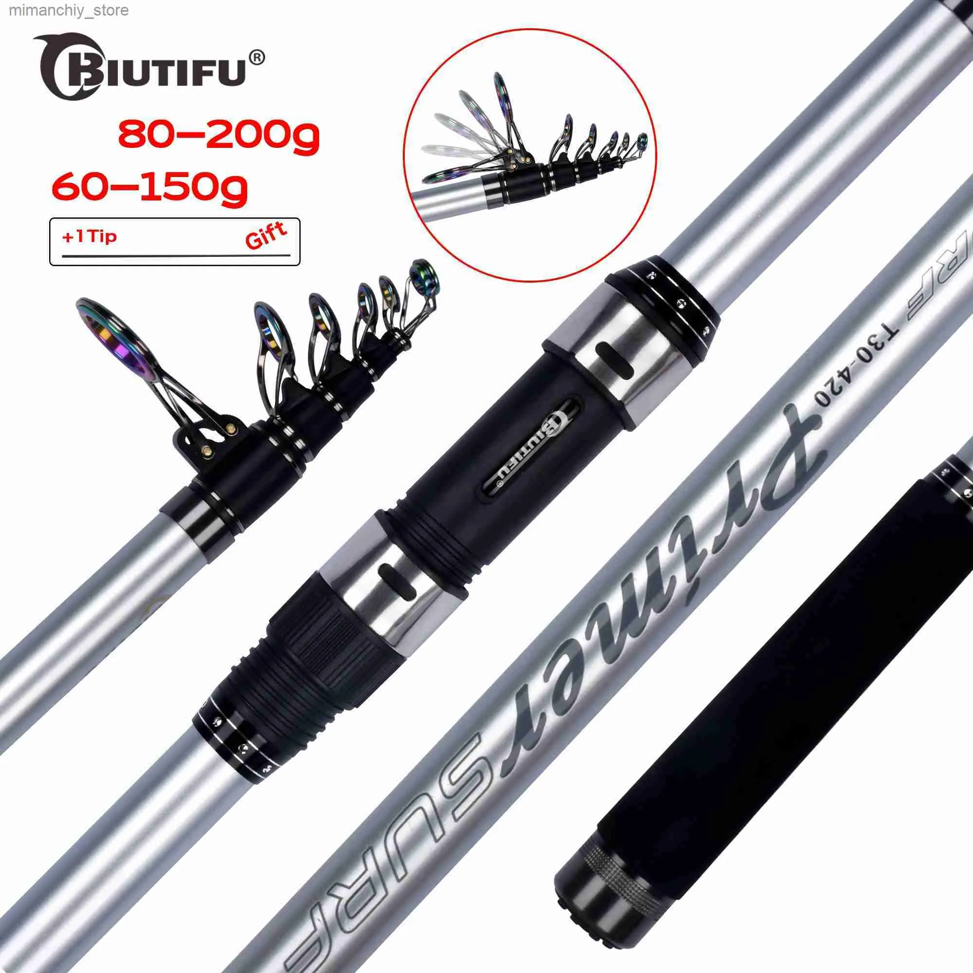 Telescopic Surf Cast Rod: Premium Quality Travel Spinning Fish Pole Rod ...