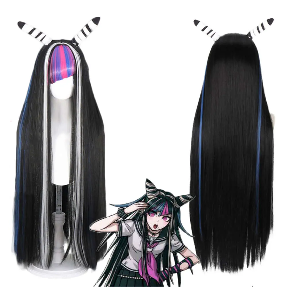Ibuki Mioda Raven Cosplay Wig Super Danganronpa V3 Heat Resistant Synthetic Hair For Women