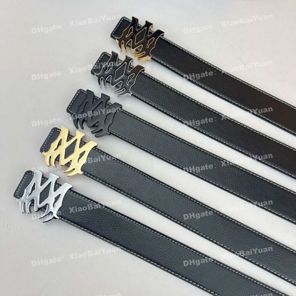 Designer Genuine Leather Belt with Smooth Golden Alloy Buckle for Men ...