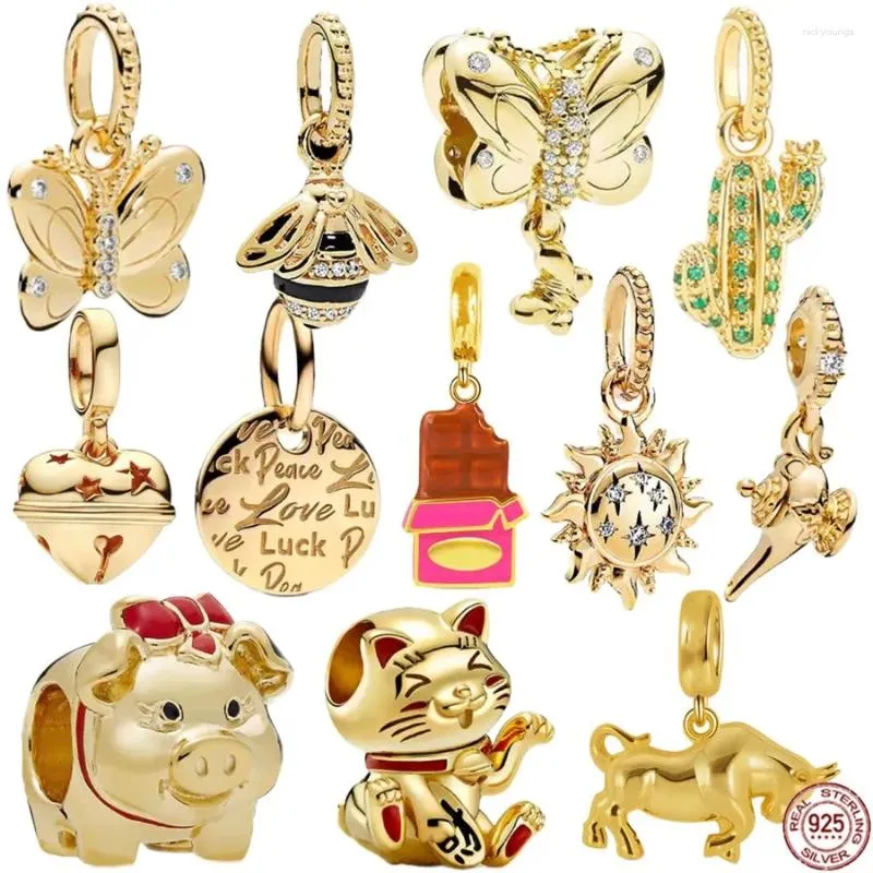 DHgate.com:925 Sterling Silver DIY Charm Bead - Golden Series Chocolate ...