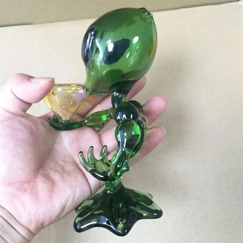 Alien Glass Pipe Glass Smoking Pipes Mini Glass Bongs Attractive Bowl ...