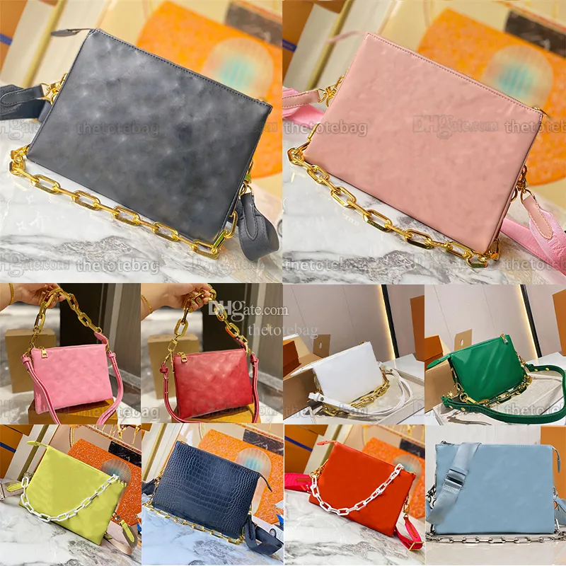 Coussin Bb Bags Embossed Puffy Leather Gold Color Chunky Chain Shoulder ...