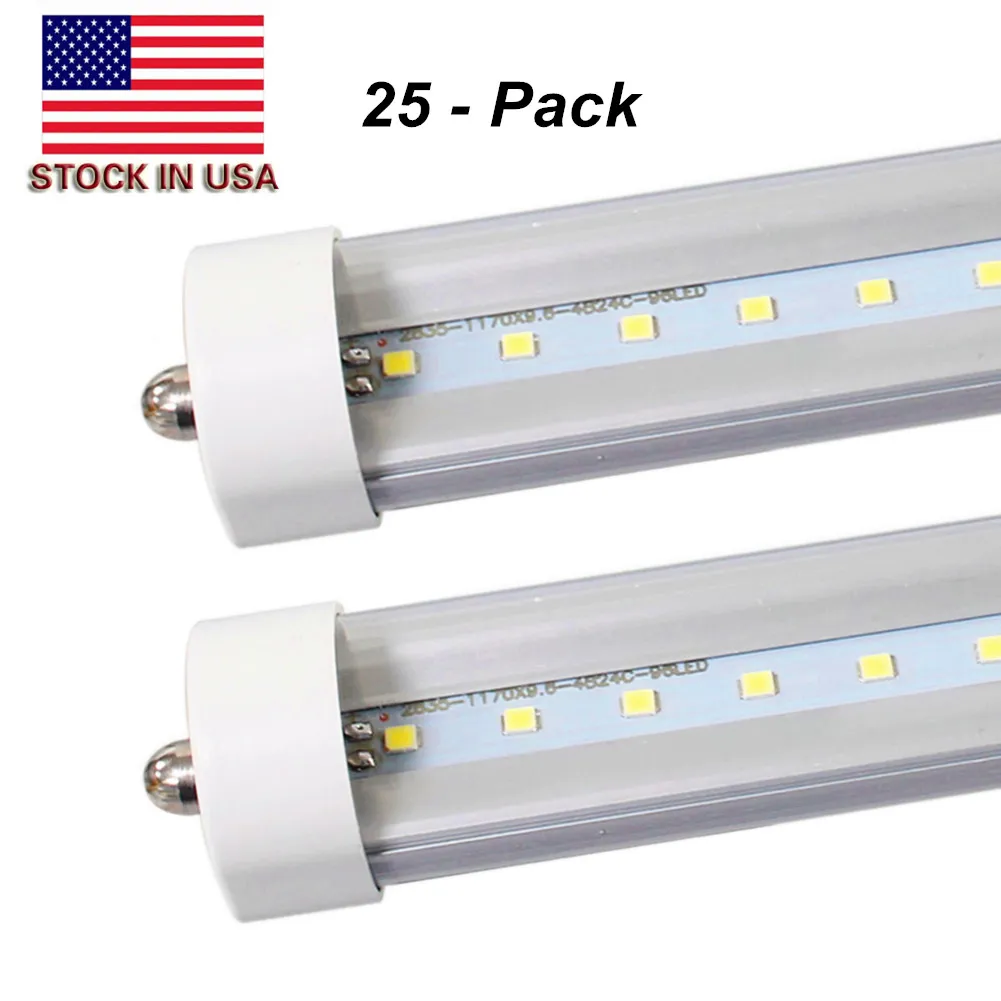 8ft LED Tubes, 45W 4800lm, Single Pin T8 FA8 LEDS Lights, Fluorescent ...