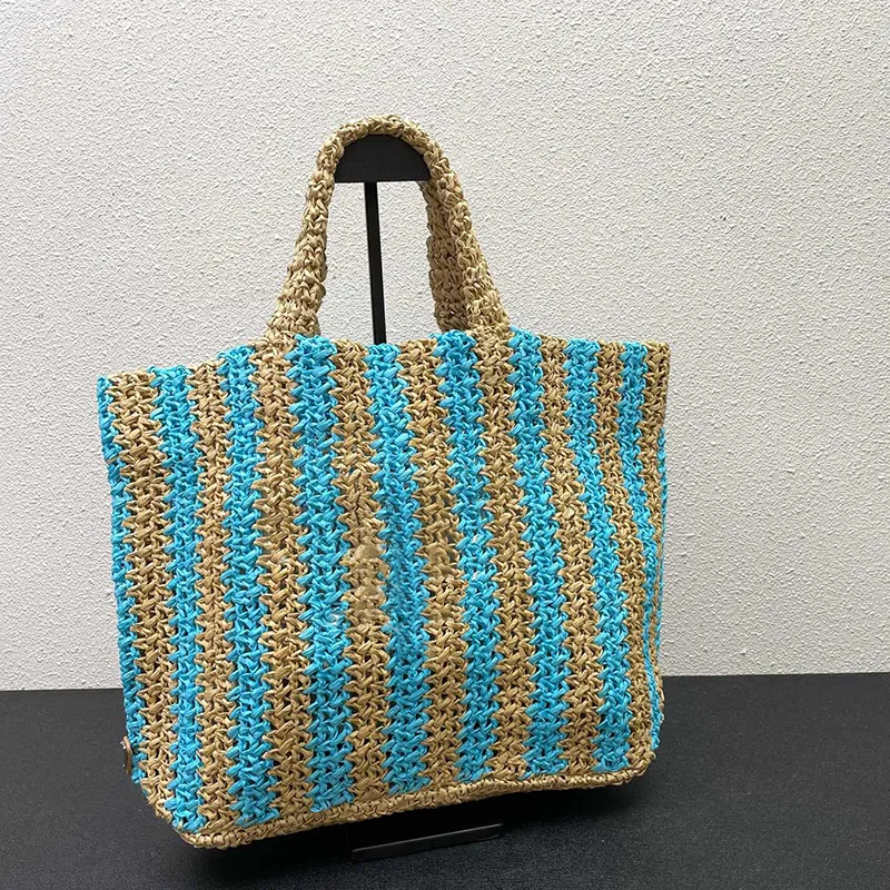 Large Neoprene Beach Bag Tote - Designer Lafite Woven Bucket Bag ...