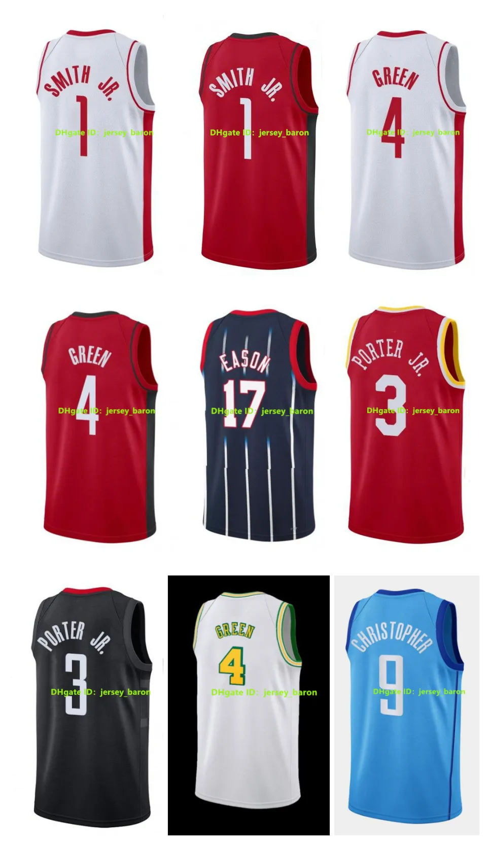 4 Jalen Green Custom Basketball Jersey Houstons Jabari Smith Jr Rocket ...