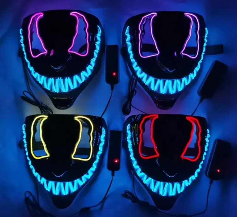 LED Halloween Mask - Light Up Cosplay Mask, Glowing Anime Face Mask for ...