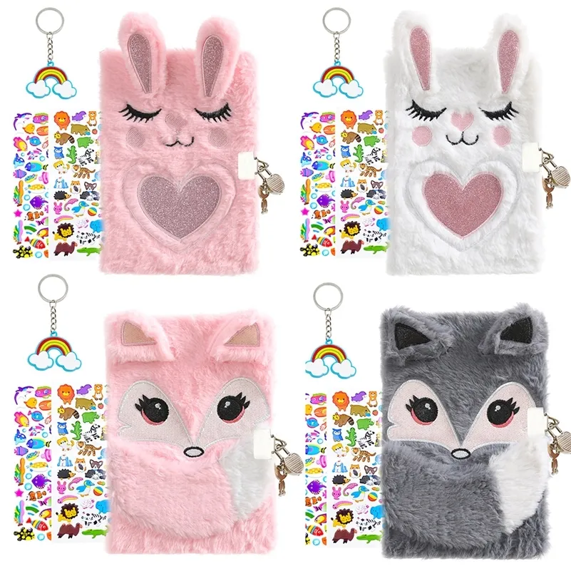 Wholesale Notepads Plush Notebook With Lock Cute Rabbit Diary Journal ...