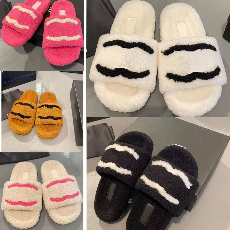 Luxury Fur Slides: Classic Designer Wool Sandals For Women Warm, Thick ...