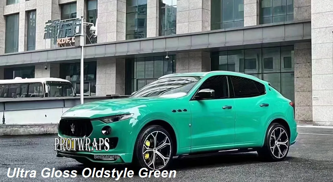 Vintage Green Car Vinyl Wrap Film Ultra Gloss Automotive Wrapping ...