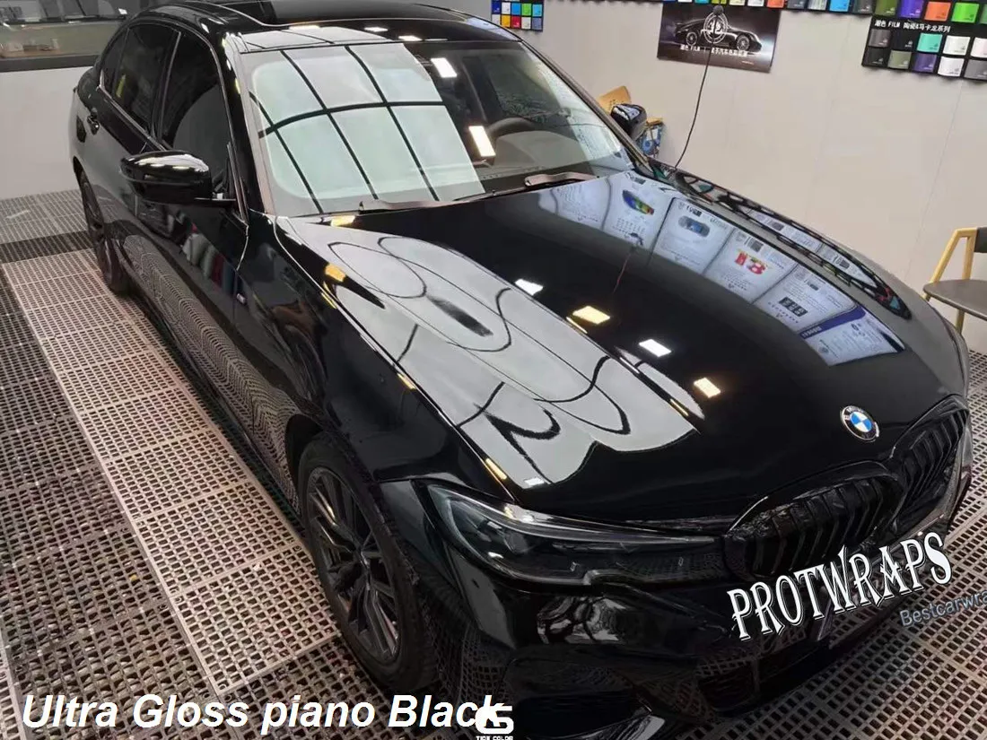 Black Gloss Wrap: Premium Auto Vinyl Wrap, Air Release, Low Tack ...