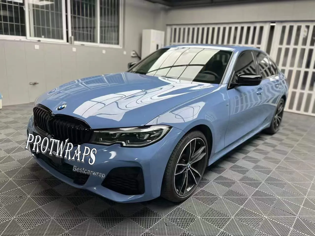 Premium Ultra Gloss China Blue Vinyl Wrap Sticker Whole Car Wrapping ...