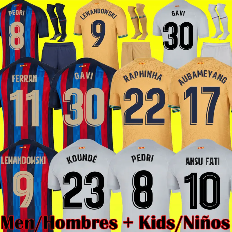FC BARCA Soccer Jerseys Barcelona Football Shirts MEMPHIS LEWANDOWSKI ...