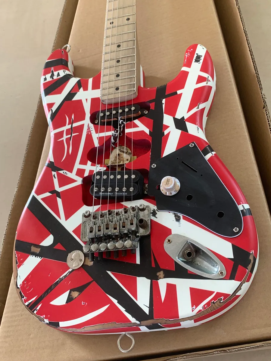 DHgate.com:Aged Edward Eddie Van Halen Heavy Relic Striped Frankie ...