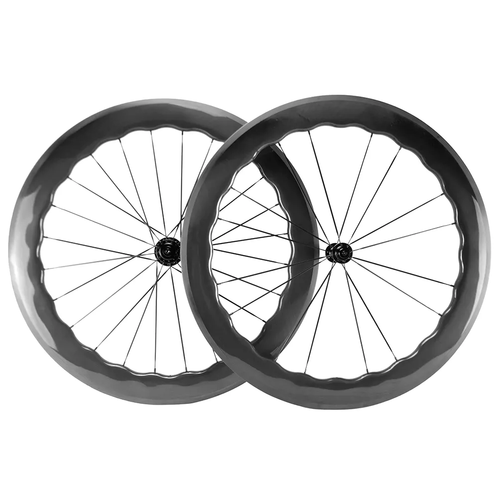 700C 65mm Carbon Fiber Road Bike Wheels - V Brake Clincher - Premium ...